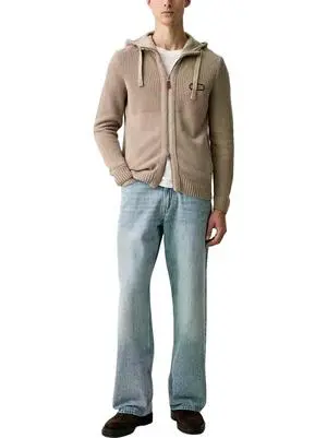 AERONAUTICA MILITARE Zip-up Panelled Hoodie - Neutrals