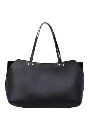POLLINI Logo-debossed Panelled Tote Bag - Black