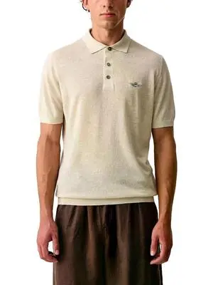 AERONAUTICA MILITARE Embroidered-logo Short-sleeve Polo Shirt - Neutrals