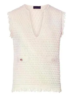 Liu Jo Fringed-detail Waistcoat - Neutrals