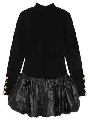Aje Elodi Button-embellished Bubble-hem Mini Dress - Black