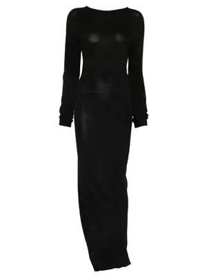 Rick Owens Easy Side-slit Knitted Maxi Dress Black