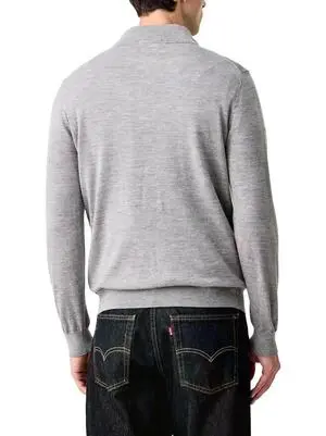 AERONAUTICA MILITARE Logo-embroidered Button-placket Sweater - Grey