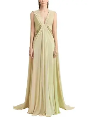 GEMY MAALOUF Beaded-draped Dress - Neutrals