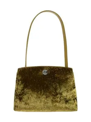 LIFFNER Pushlock Velvet Shoulder Bag - Green