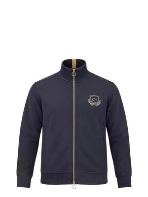 Paul & Shark Logo-embroidered Zip-up Sweater - Blue