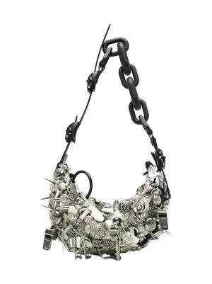 INNERRAUM Embellished Spike-detail Shoulder Bag - Silver