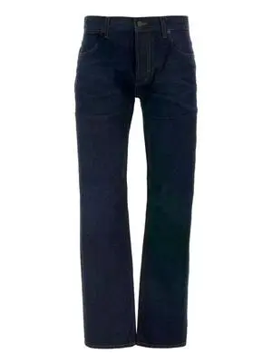 Gucci Cotton Denim Pants With Embroidery - Blue