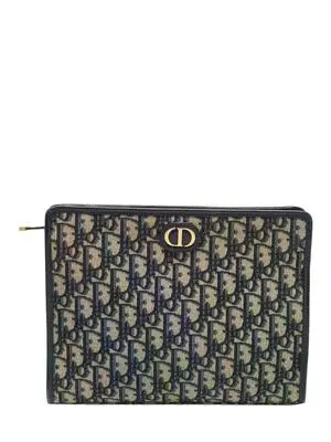 Dior 2022 30 Montaigne Oblique Clutch Bag - Blue