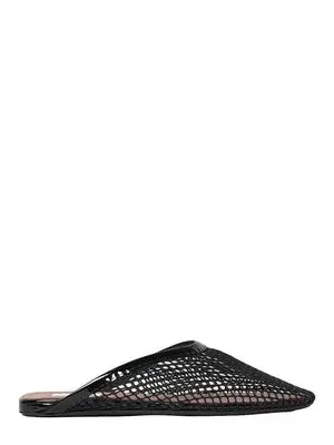 Alaïa Low-heeled Patent Leather And Pvc Mules With Perforated Design - Black