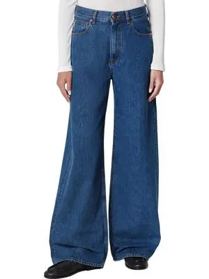 BLAZÉ MILANO High-waisted Flare Jeans In Cotton With Embroidery - Denim