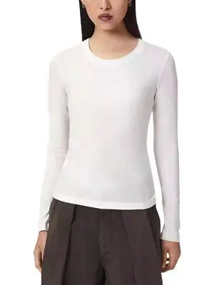 ALLSAINTS Logo-embroidered Ribbed T-shirt - White