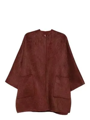 Max Mara Brushed-finish Oversized Coat - Red