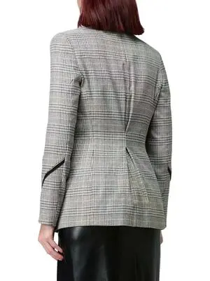 HANITA Check-pattern Double-breasted Jacket - Grey
