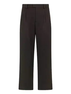 PAOLO PECORA Pleated Chino Trousers - Brown