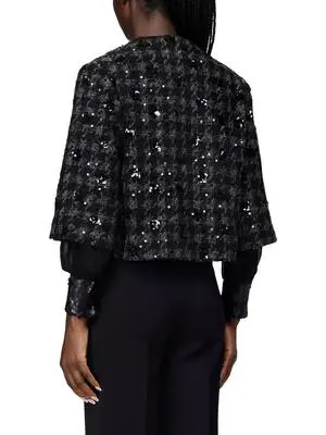 HANITA Sequin-embellished Bouclé Jacket - Black