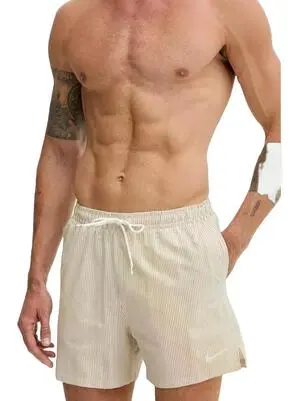 Nike Seersucker-texture Striped Swim Shorts - Neutrals