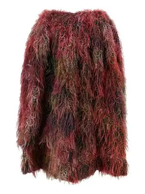 Comme Des Garçons Fringed Asymmetric Midi Skirt - Multicolour
