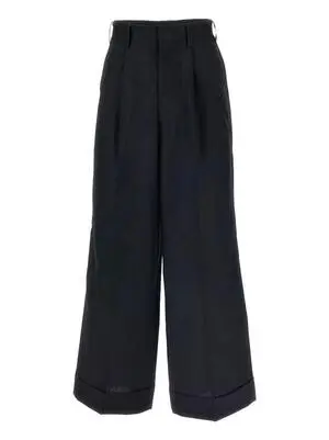 Junya Watanabe Pinstripe-pattern Pleated Trousers - Black
