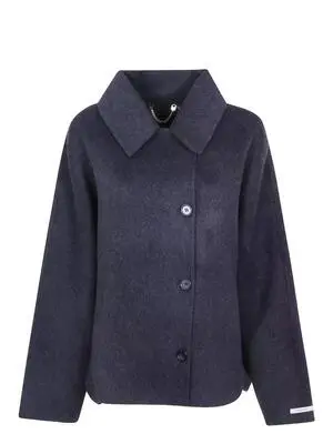 GIOVANNI PARIS Pascale Spread-collar Button-up Jacket - Grey