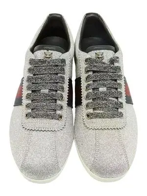 Gucci Bambi Web Detail Sneakers - Silver