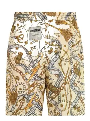 Moschino Graphic-print Silk Bermuda Shorts - Neutrals