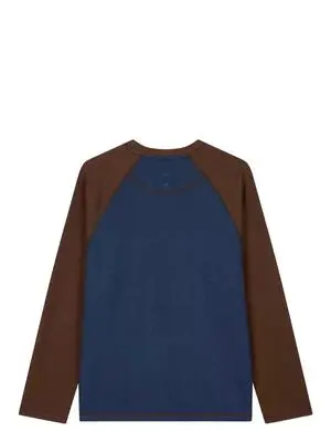 STUDIO TOMBOY Waffle-knit Raglan-sleeve T-shirt - Blue