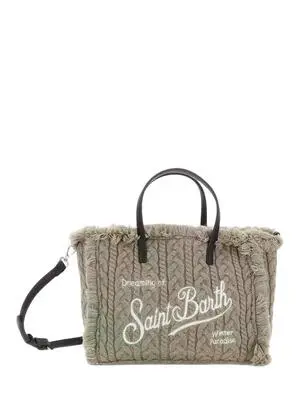 MC2 SAINT BARTH Cable-knit Frayed Tote Bag - Neutrals