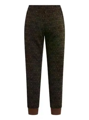 Moschino Monogram-print Track Pants - Brown