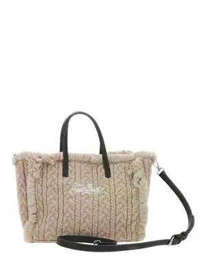 MC2 SAINT BARTH Cable-knit Frayed Tote Bag - Neutrals