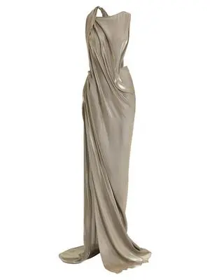 Maticevski Glow Up Draped Satin Gown - Silver
