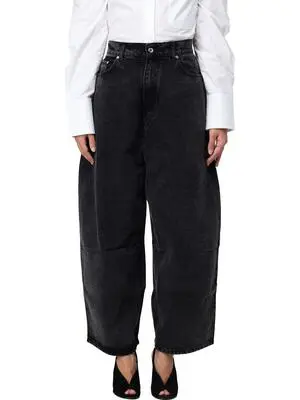 Paul Smith High-waisted 5-pocket Wide Leg Jeans In Cotton Denim - Black