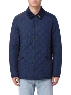 Barbour Heritage Quilted Nylon Jacket With Velvet Collar - Blue