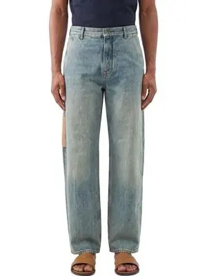 Loewe Mid-rise Straight Fit Jeans In Five-pocket Cotton - Denim