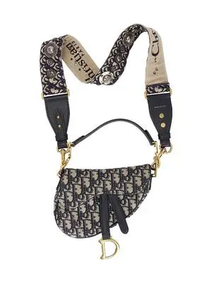 FWRD RENEW Dior Trotter Oblique Mini Saddle Bag - Blue