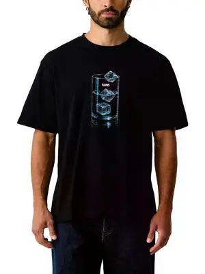Rains Cubes Cotton T-shirt - Black