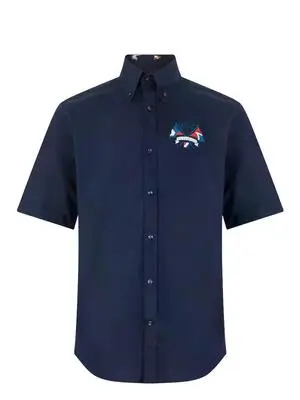 Paul & Shark Logo-embroidered Button-down Shirt - Blue