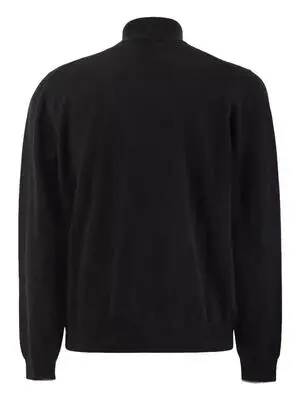 Peserico Fine-knit Wool Zip-up Cardigan - Black