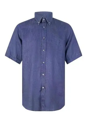 Paul & Shark Linen Short-sleeve Shirt - Blue