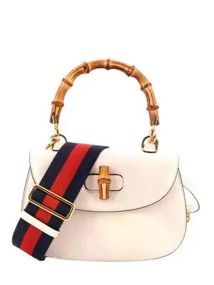 Gucci Bamboo 1947 Top Handle Bag Leather Small Satchel - Neutrals