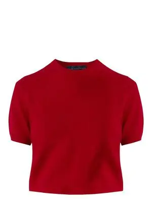 HELEN MCALINDEN Gemma Ruby Cashmere Crew Neck T-shirt - Red