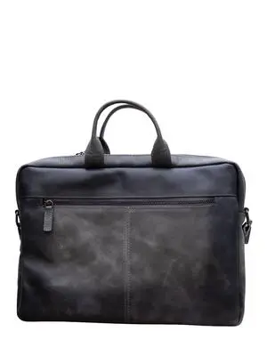 LEATHERE Classic Leather Laptop Bag Hollywood - Grey