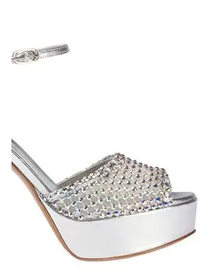 LE SILLA Gilda Crystal-embellished Sandals - Silver