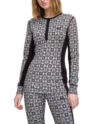 Kari Traa Rose Patterned Long-sleeved T-shirt - Black