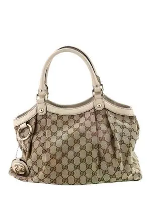 Gucci Sukey Gg Canvas With Leather Medium Tote Bag - Neutrals
