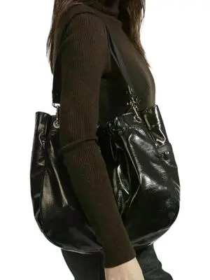 JACK GOMME Cara Light Aqua Shoulder Bag - Black