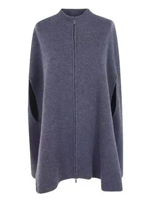GENTRYPORTOFINO Zip-up High-neck Cape - Grey