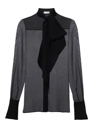 Nina Ricci Silk Chiffon Blouse - Black