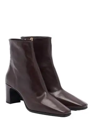 Prada Leather Ankle Boots - Brown