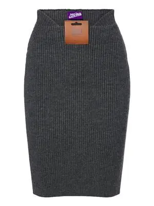 JEAN PAUL GAULTIER Wool-blend Pencil Skirt - Grey